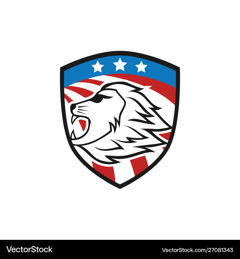 Lion mascot head logotype emblem isolated animals Vector Image