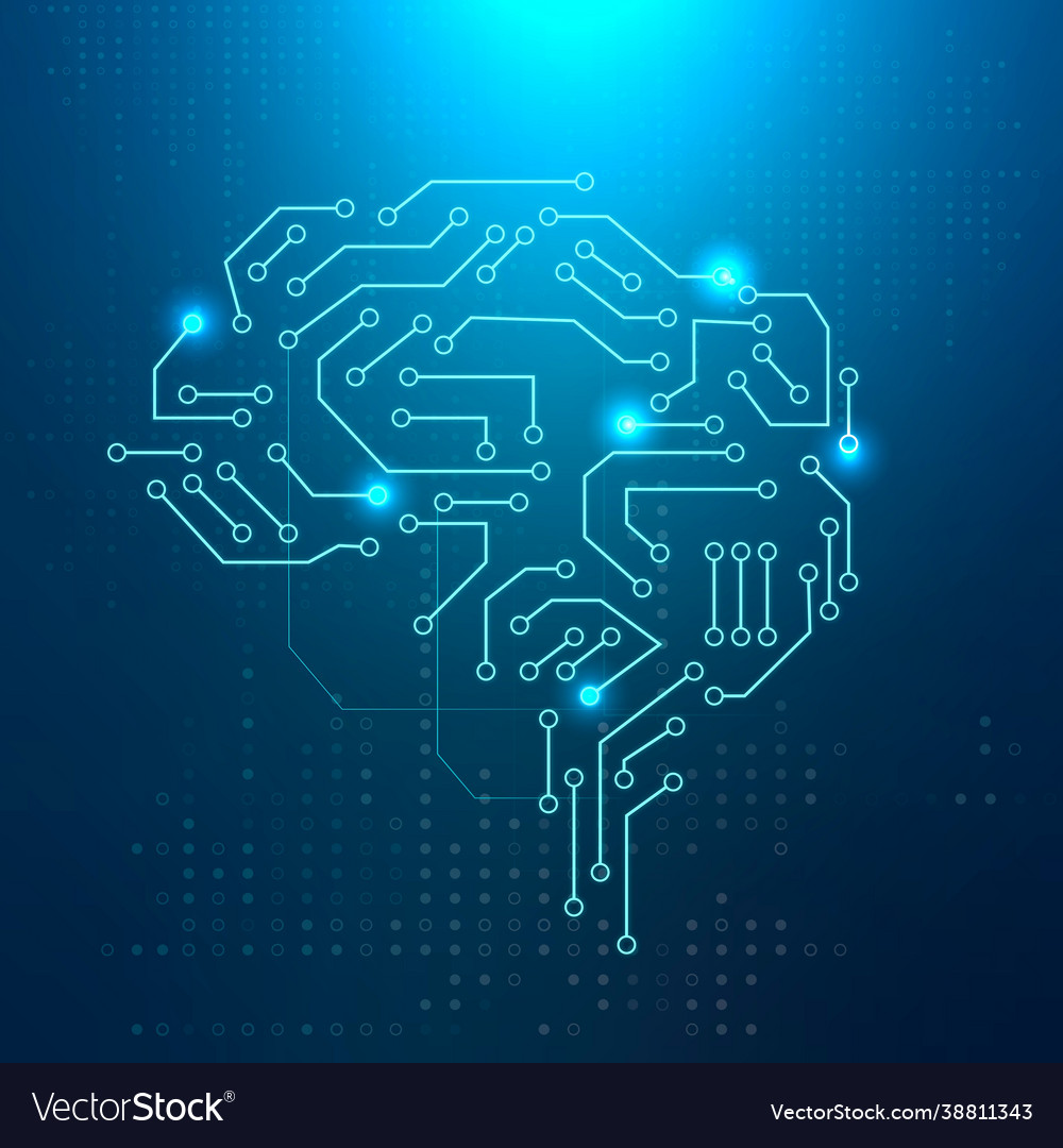 Rm373batch75-digital brain Royalty Free Vector Image