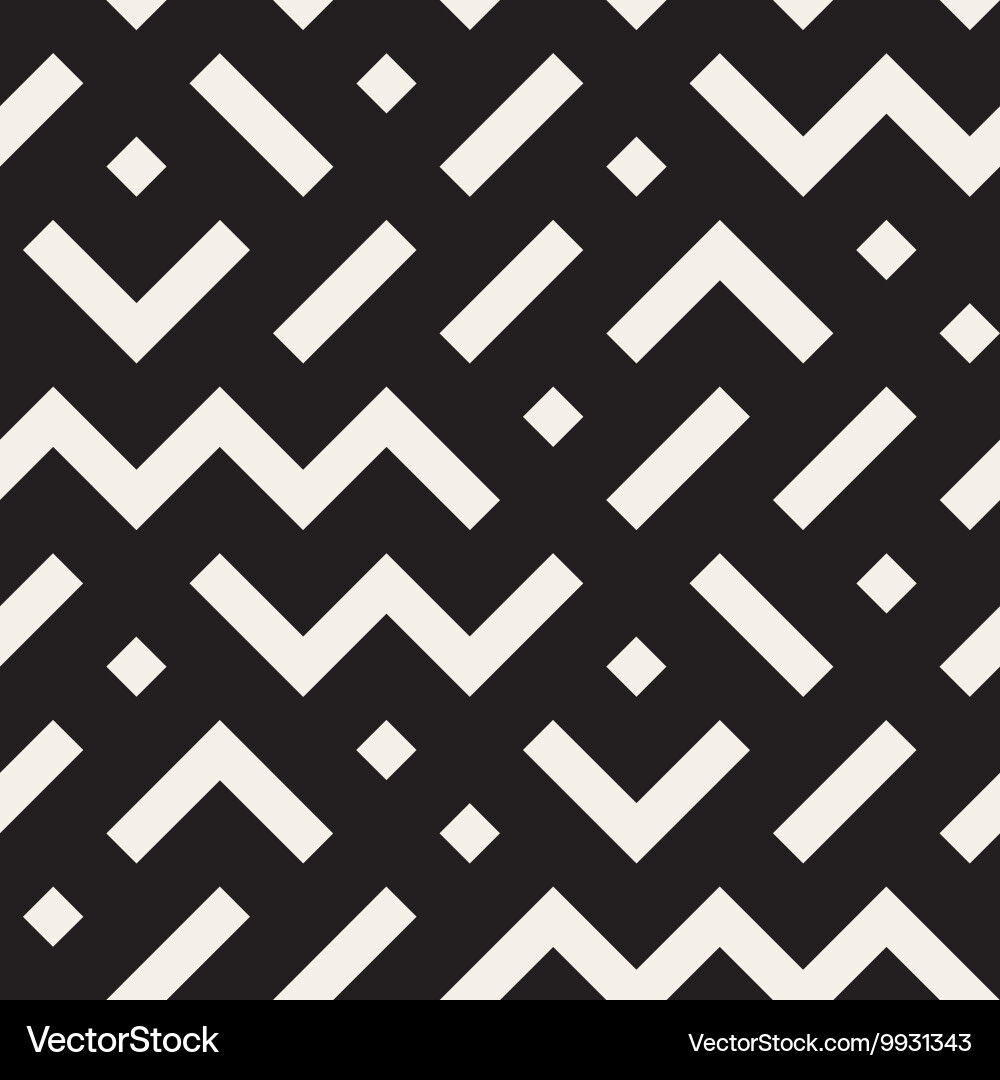 Seamless black and white geometric shapes Vector Image
