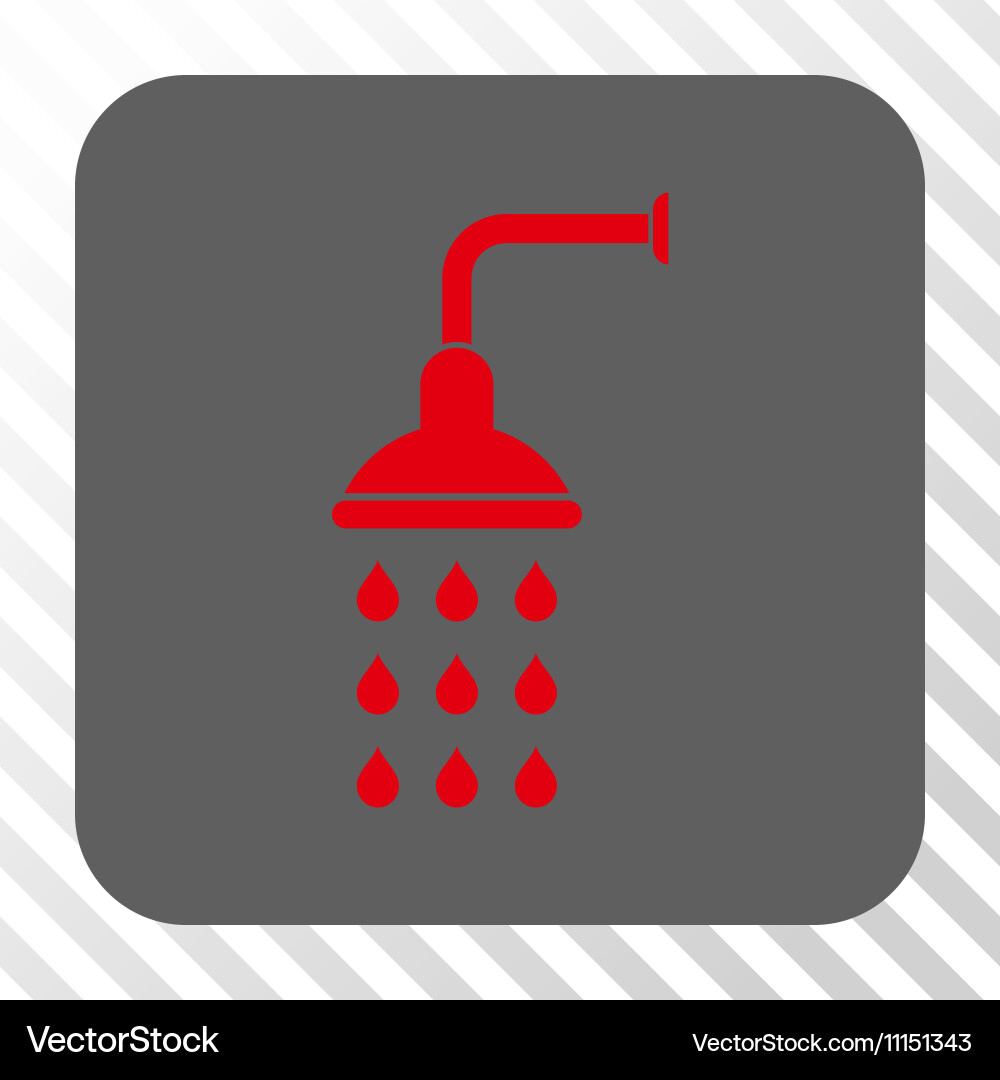 Shower rounded square button Royalty Free Vector Image