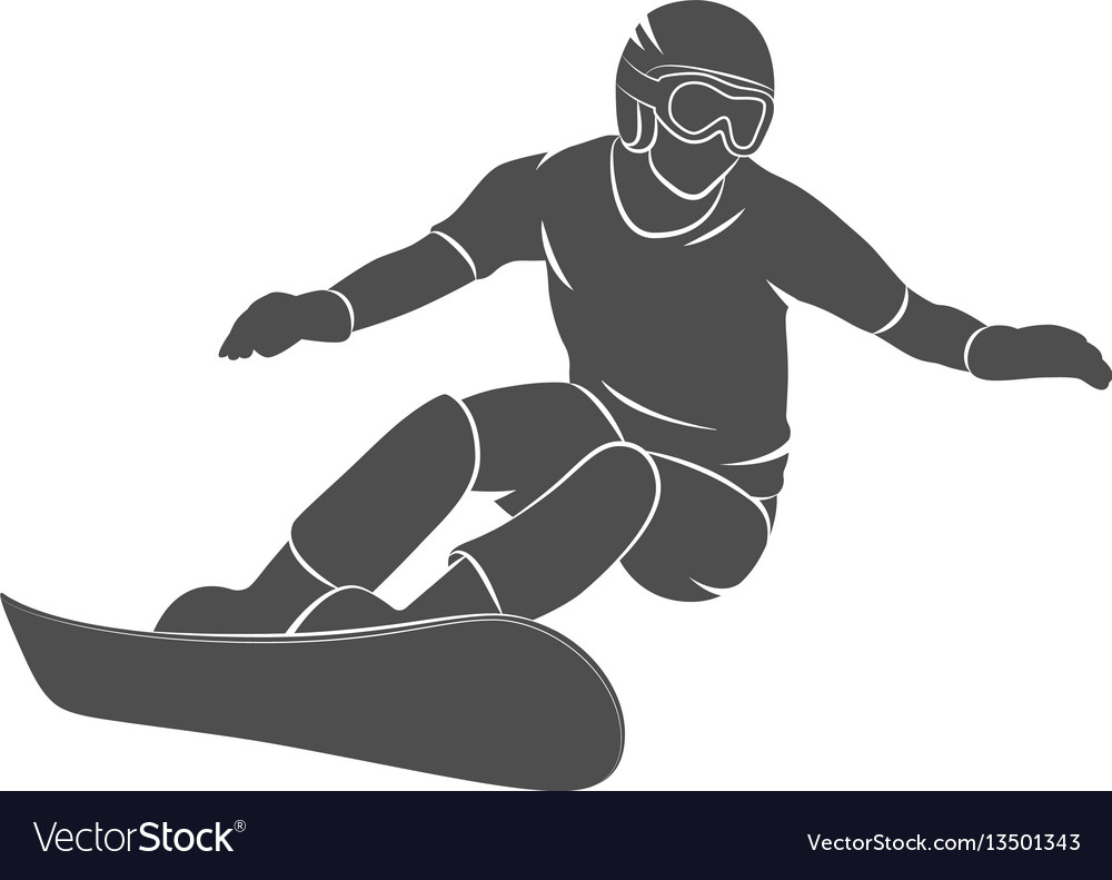 Snowboarder jumping sport Royalty Free Vector Image