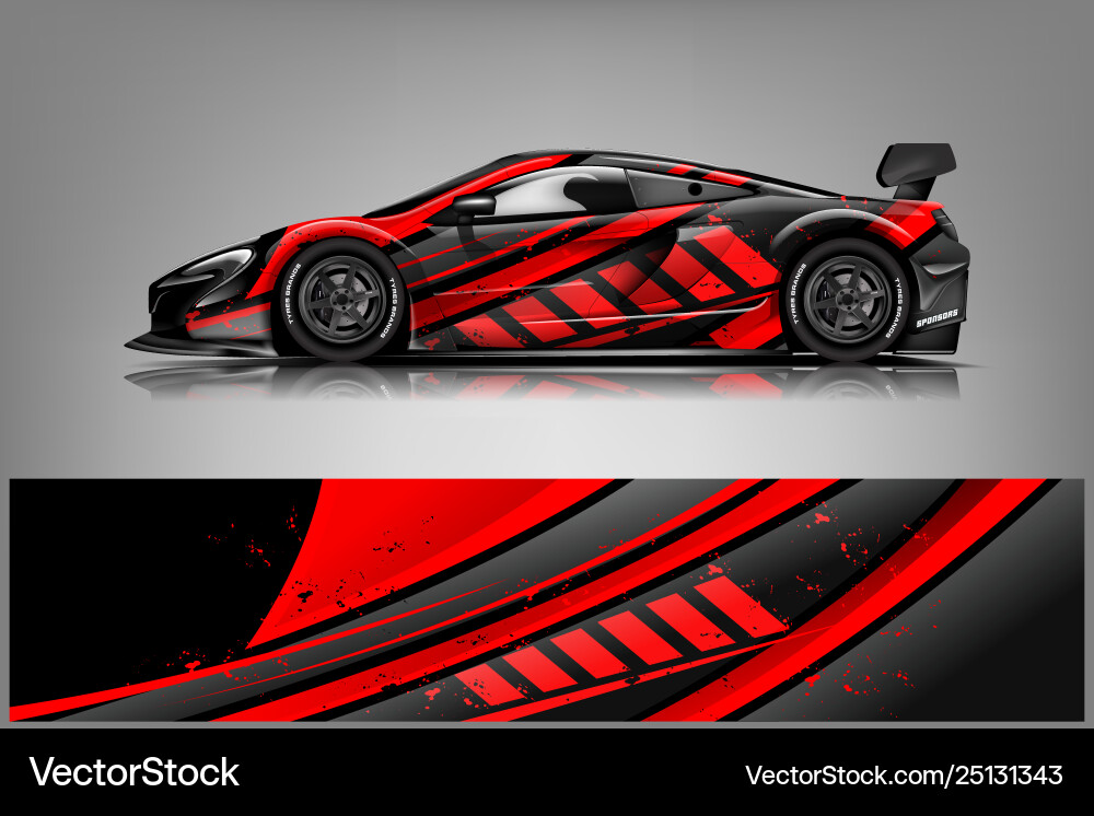 Sport car racing wrap design design Royalty Free Vector