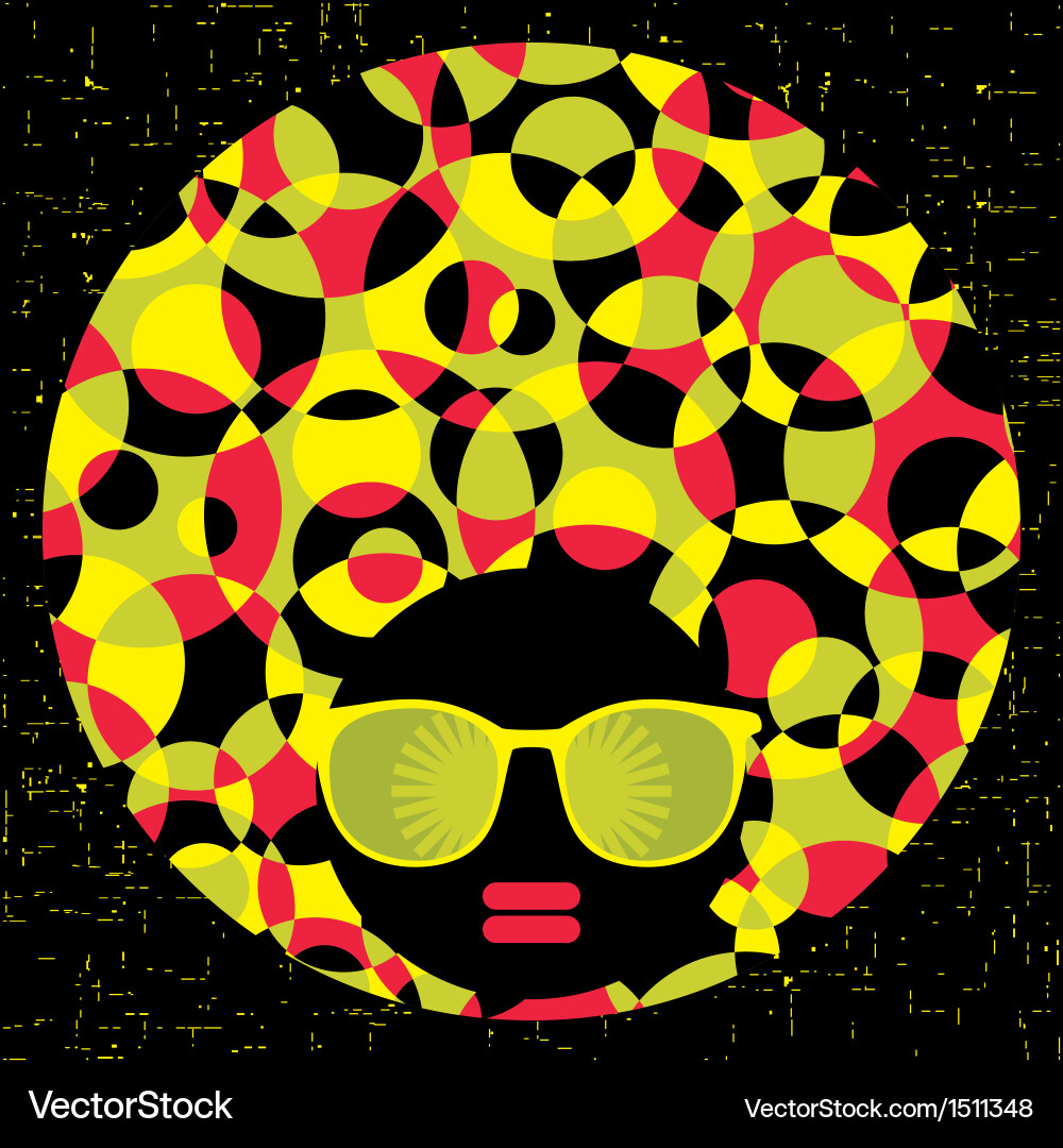 Black head woman with strange pattern hair Vector Image