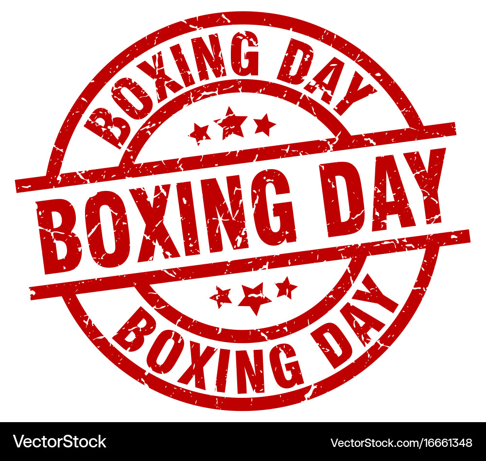 Boxing day round red grunge stamp Royalty Free Vector Image