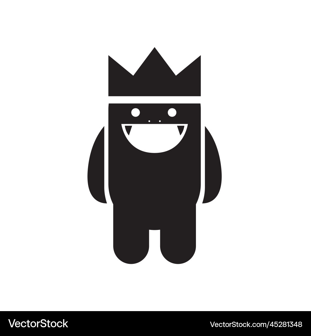 Cartoon monster smile icon logo Royalty Free Vector Image
