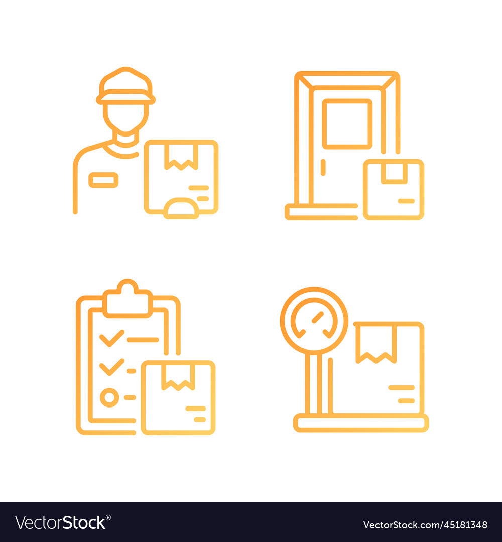Courier service pixel perfect gradient linear Vector Image Courier service pixel perfect gradient linear Vector Image