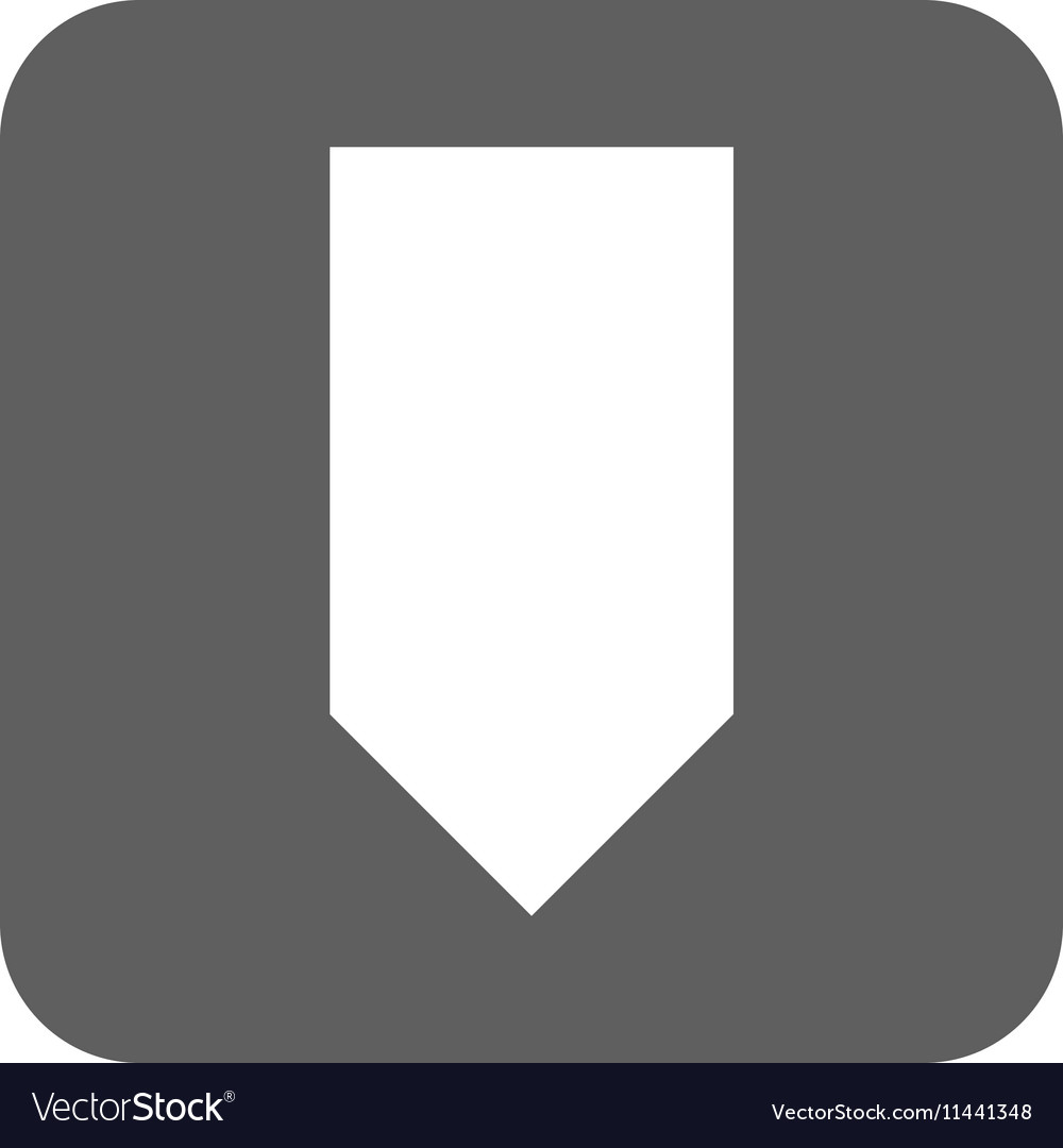 Direction down flat squared icon Royalty Free Vector Image