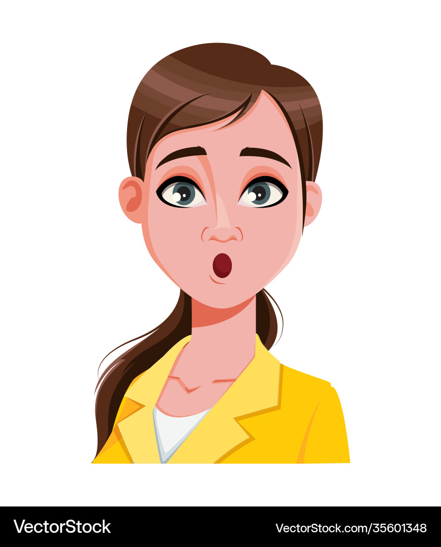 Face expression beautiful woman surprised Vector Image