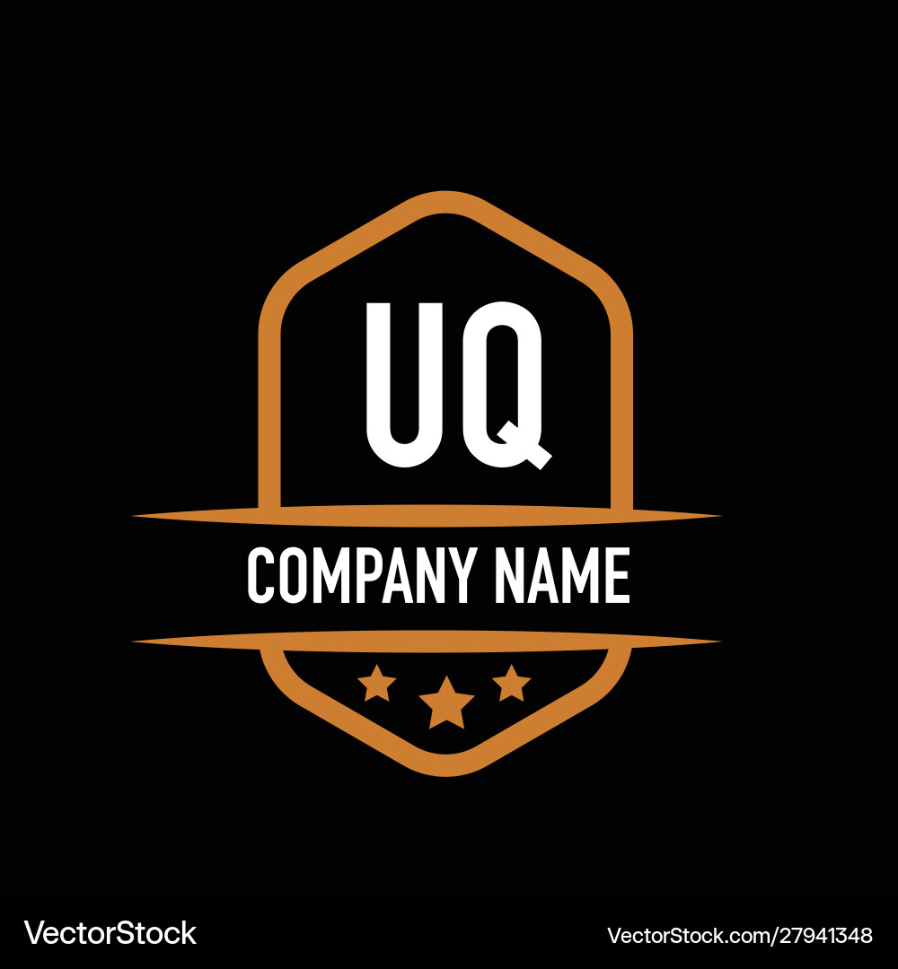 Initial letter uq vintage logo concept graphic Vector Image