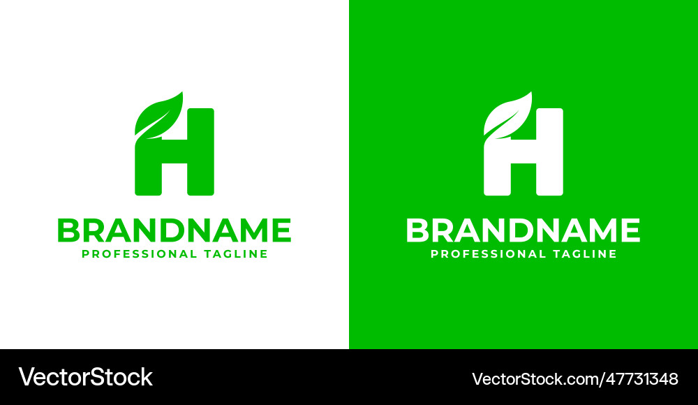 Letter h leaf logo suitable for business related Vector Image