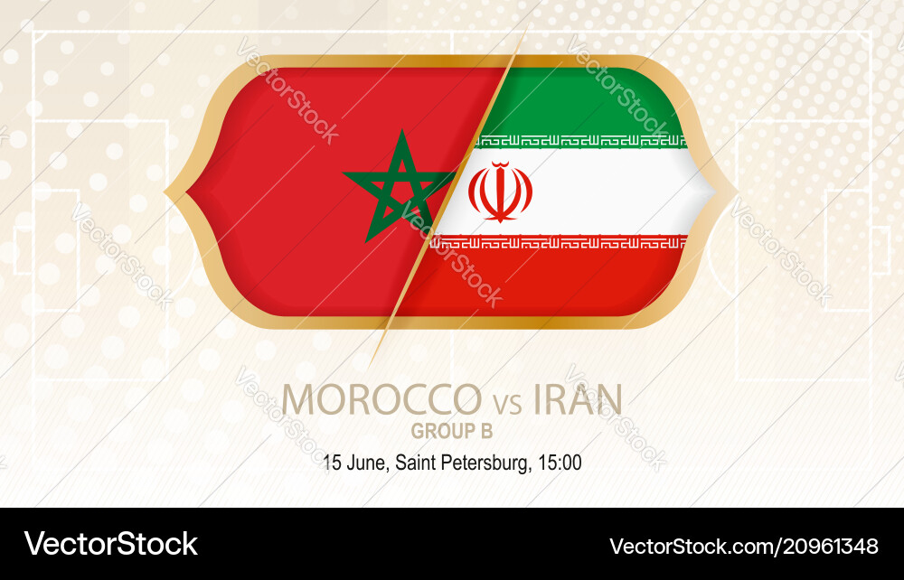 Morocco vs iran group b football competition Vector Image