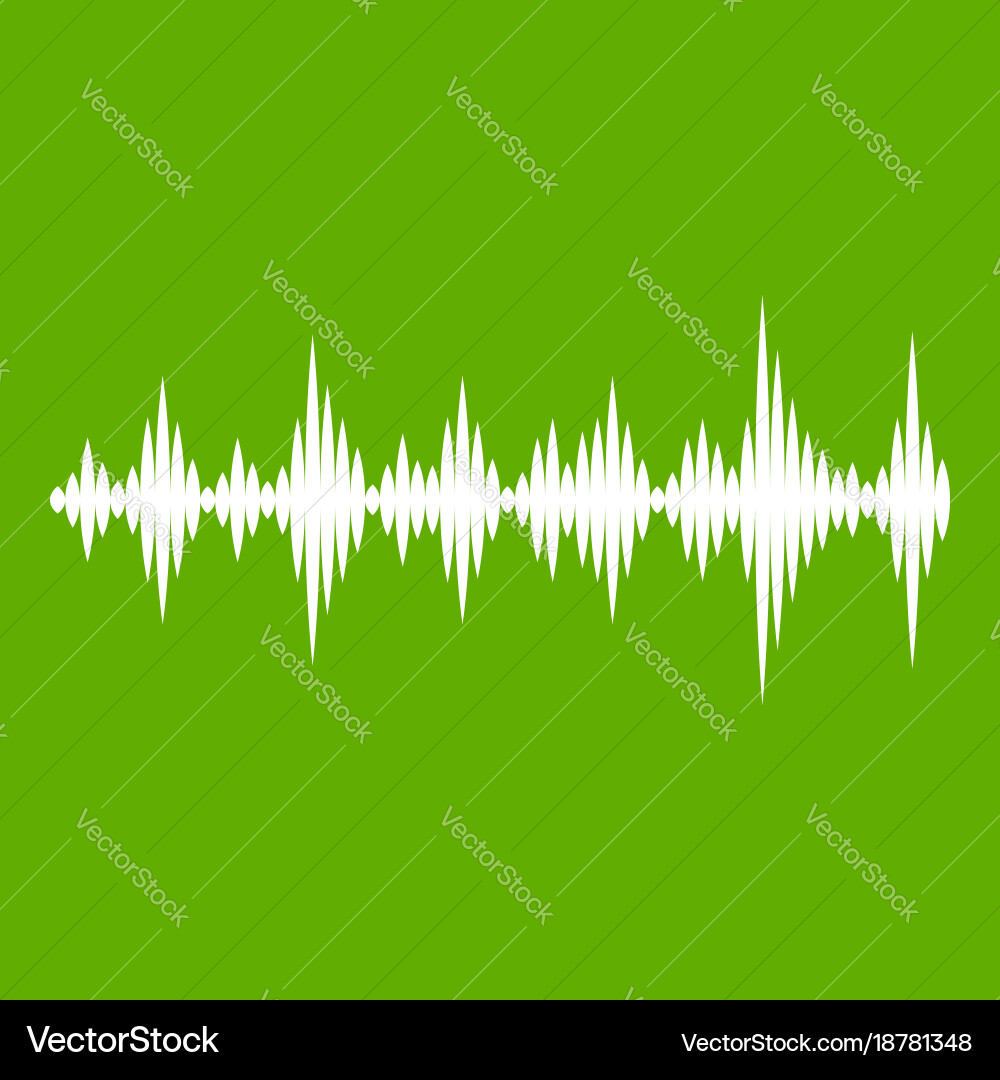 Music sound waves icon green Royalty Free Vector Image