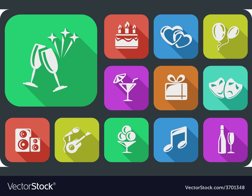 Party buttons Royalty Free Vector Image - VectorStock