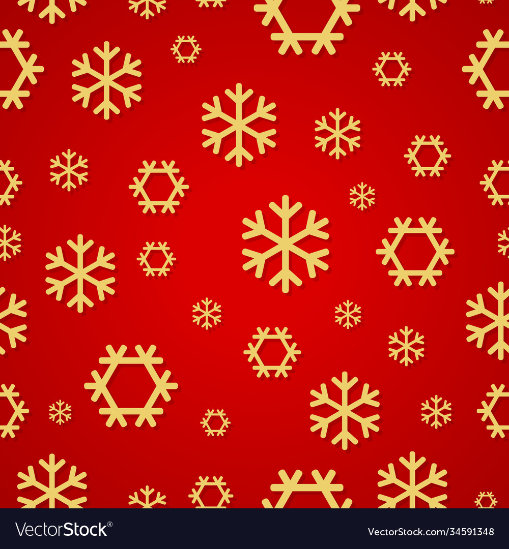Red snowflakes pattern for continuous replicate Vector Image
