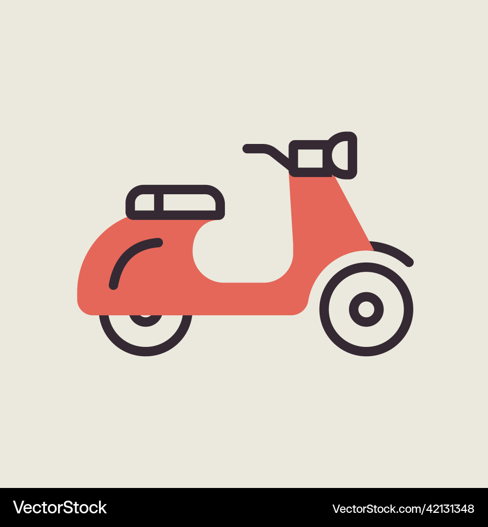 Scooter moped icon graph symbol for travel Vector Image