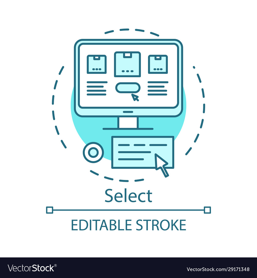 Select concept icon online shopping idea thin Vector Image