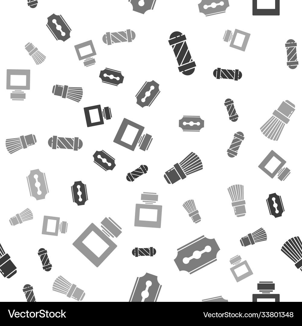 Set classic barber shop pole blade razor shaving Vector Image