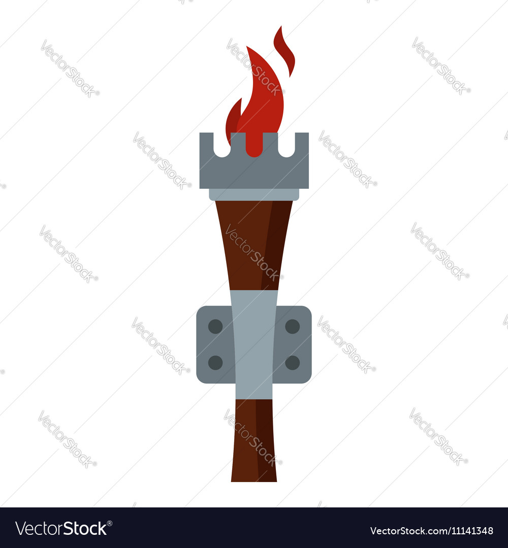 Torch icon flat style Royalty Free Vector Image