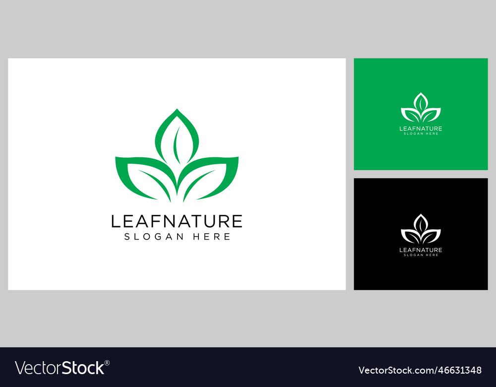 Tree leaf logo design Royalty Free Vector Image