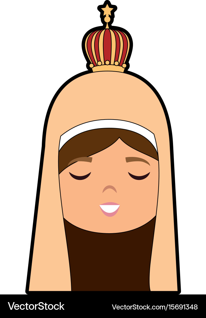 Virgin mary cartoon Royalty Free Vector Image - VectorStock