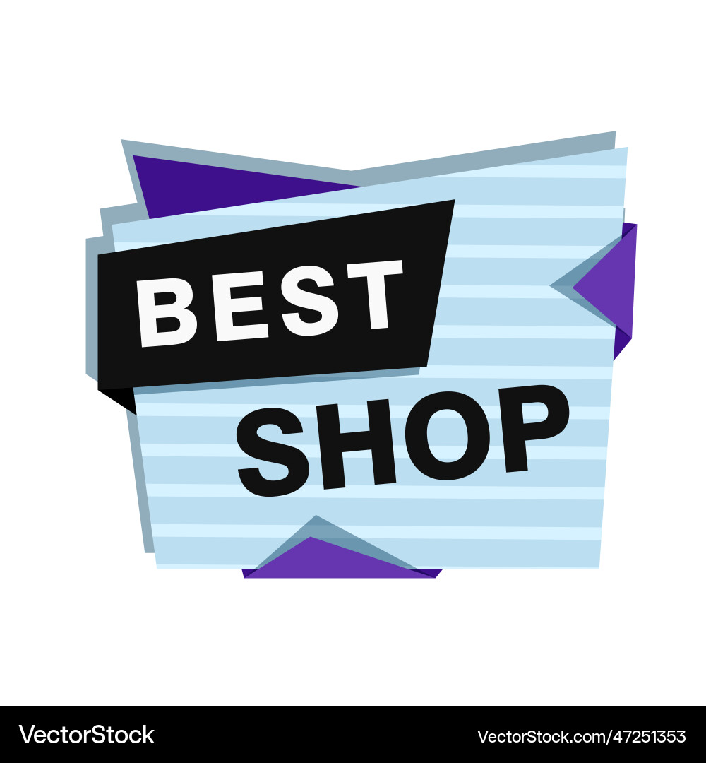 Best shop blue sticker on white background Vector Image
