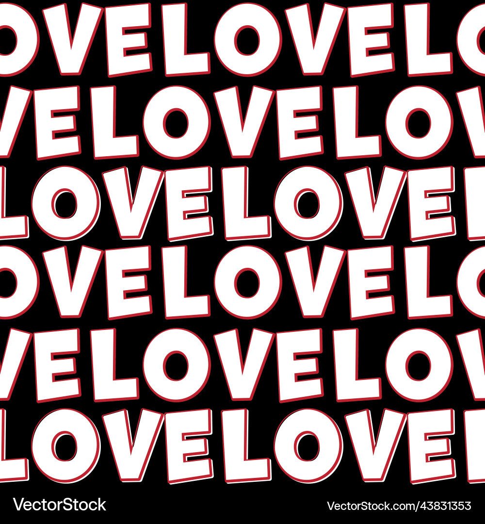 Black white background with the word love Vector Image