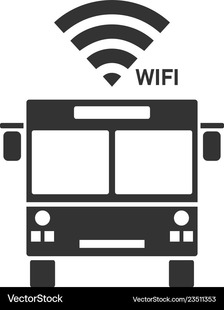 Bus wi-fi icon flat Royalty Free Vector Image - VectorStock