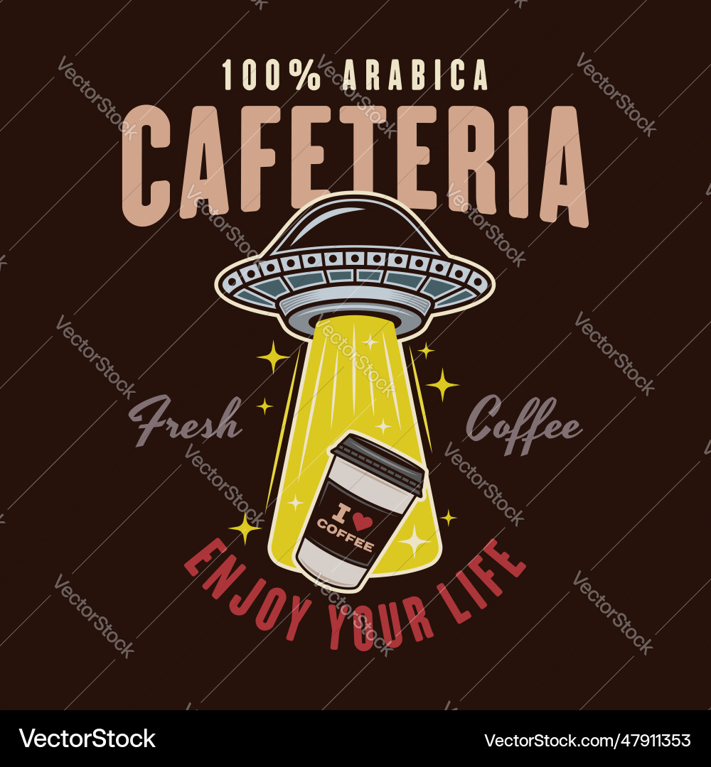 Cafeteria emblem logo badge or label Royalty Free Vector