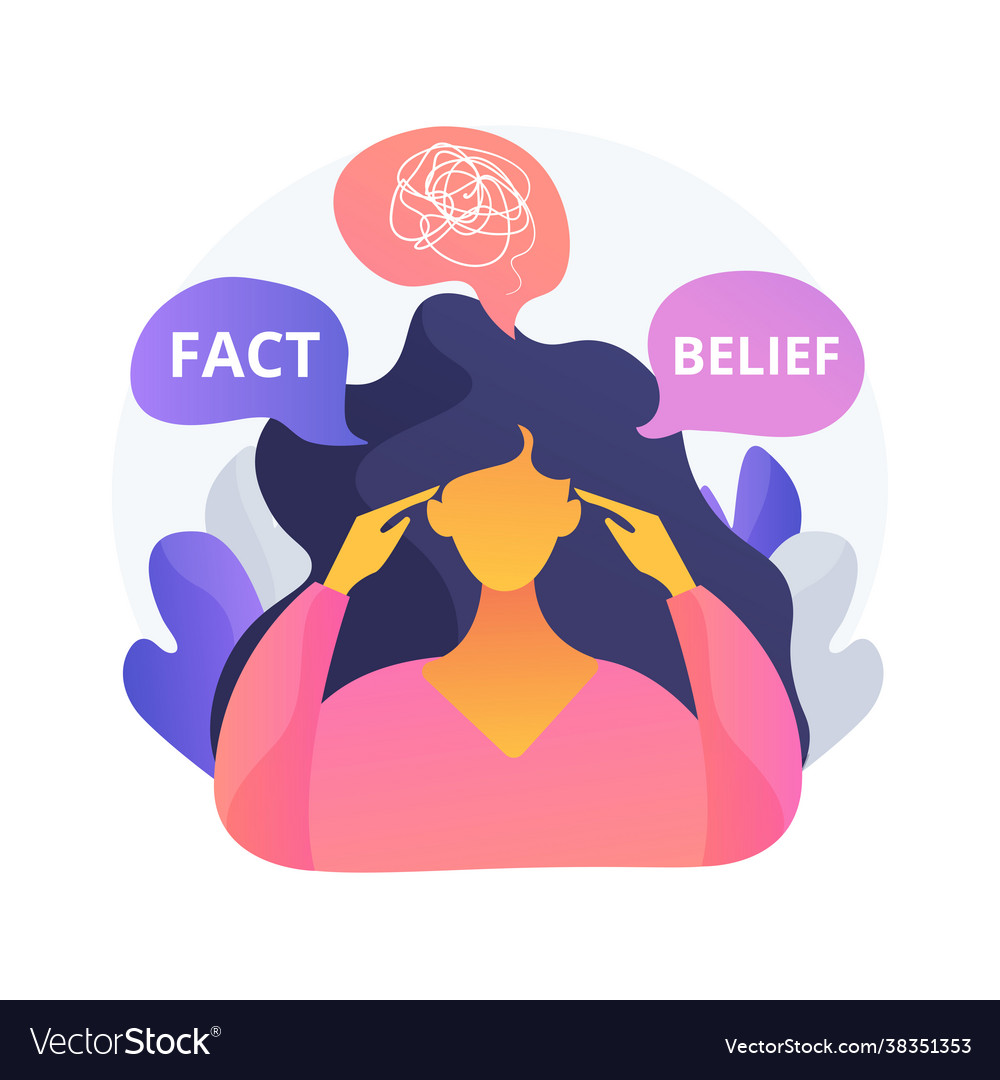 Cognitive dissonance abstract concept Royalty Free Vector