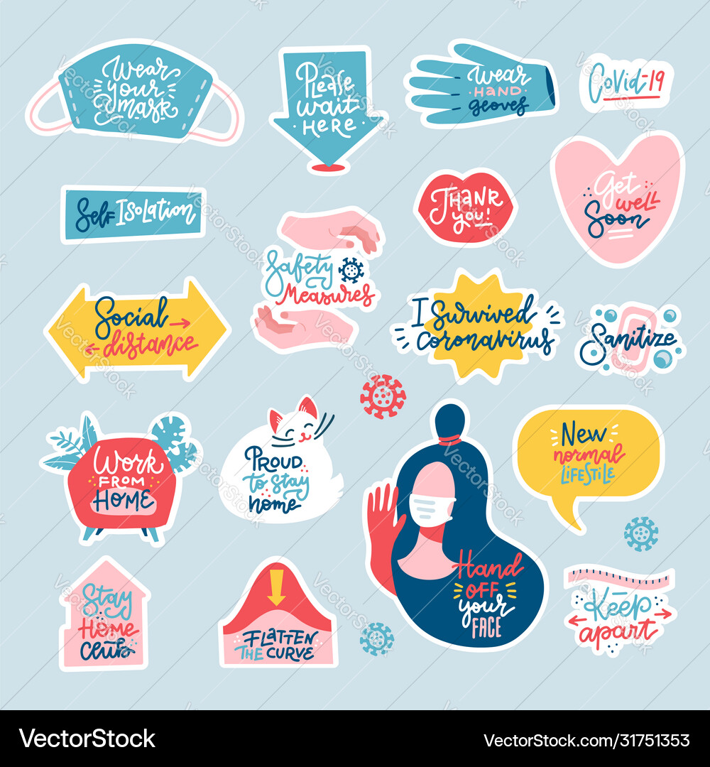 Coronavirus covid19-19 prevention measures sticker