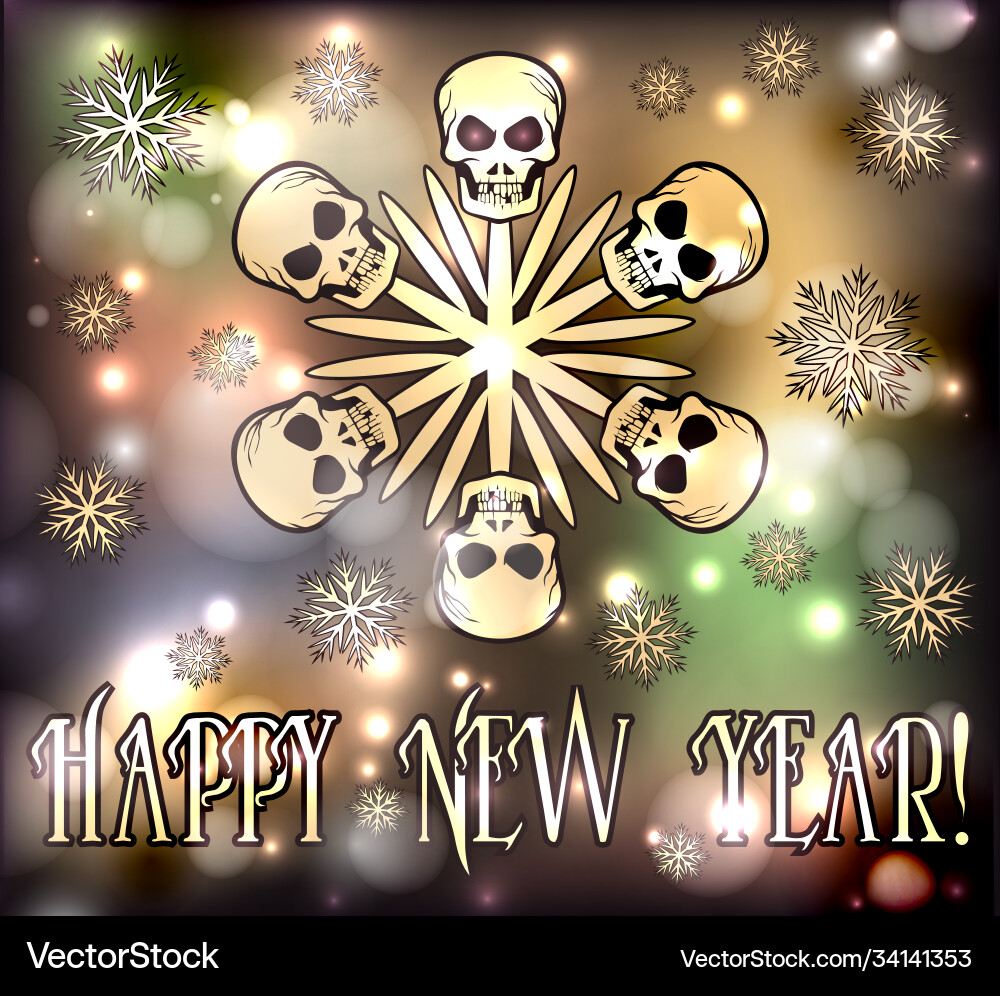 Happy new year black card Royalty Free Vector Image