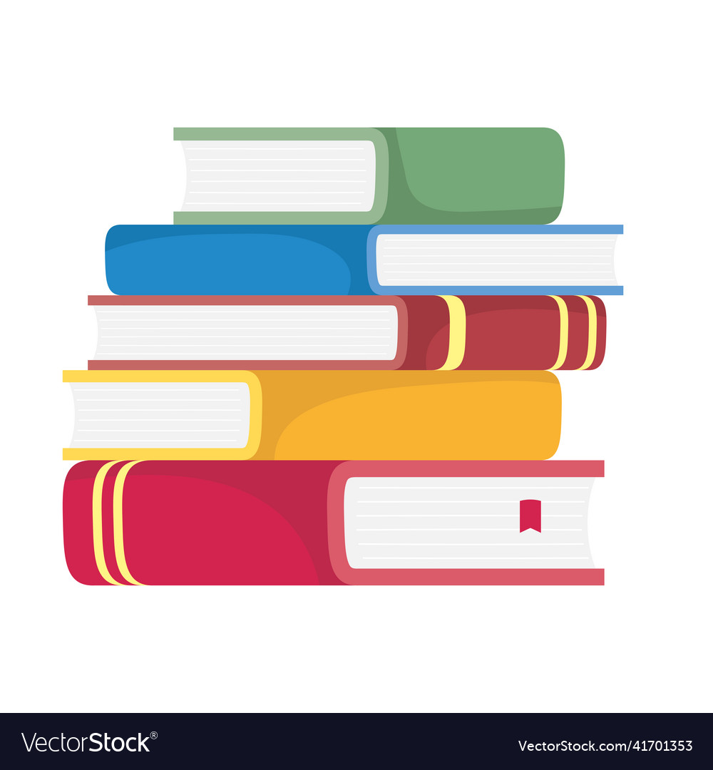 Pile text books Royalty Free Vector Image - VectorStock