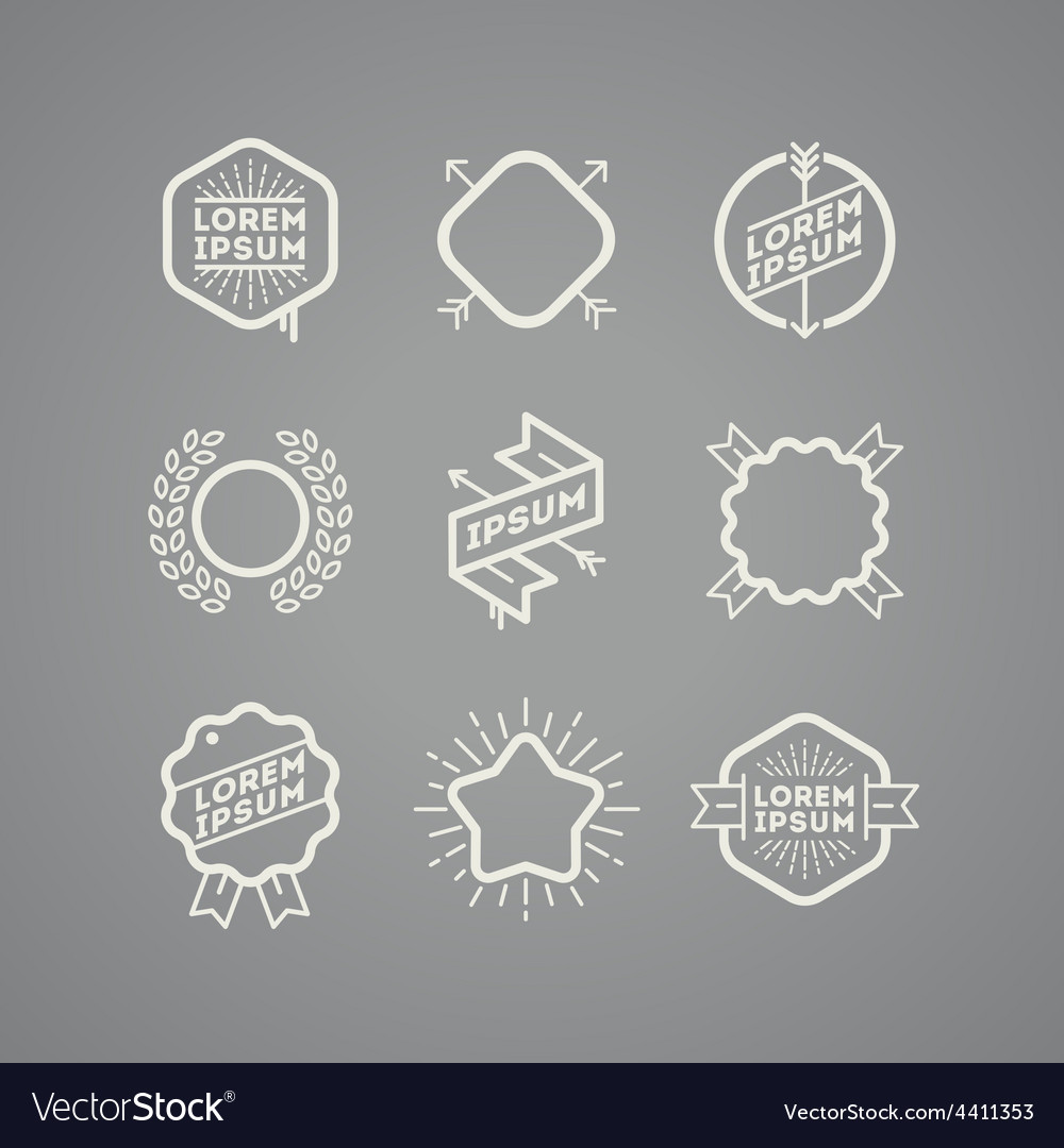 Set with simple hipster emblems Royalty Free Vector Image