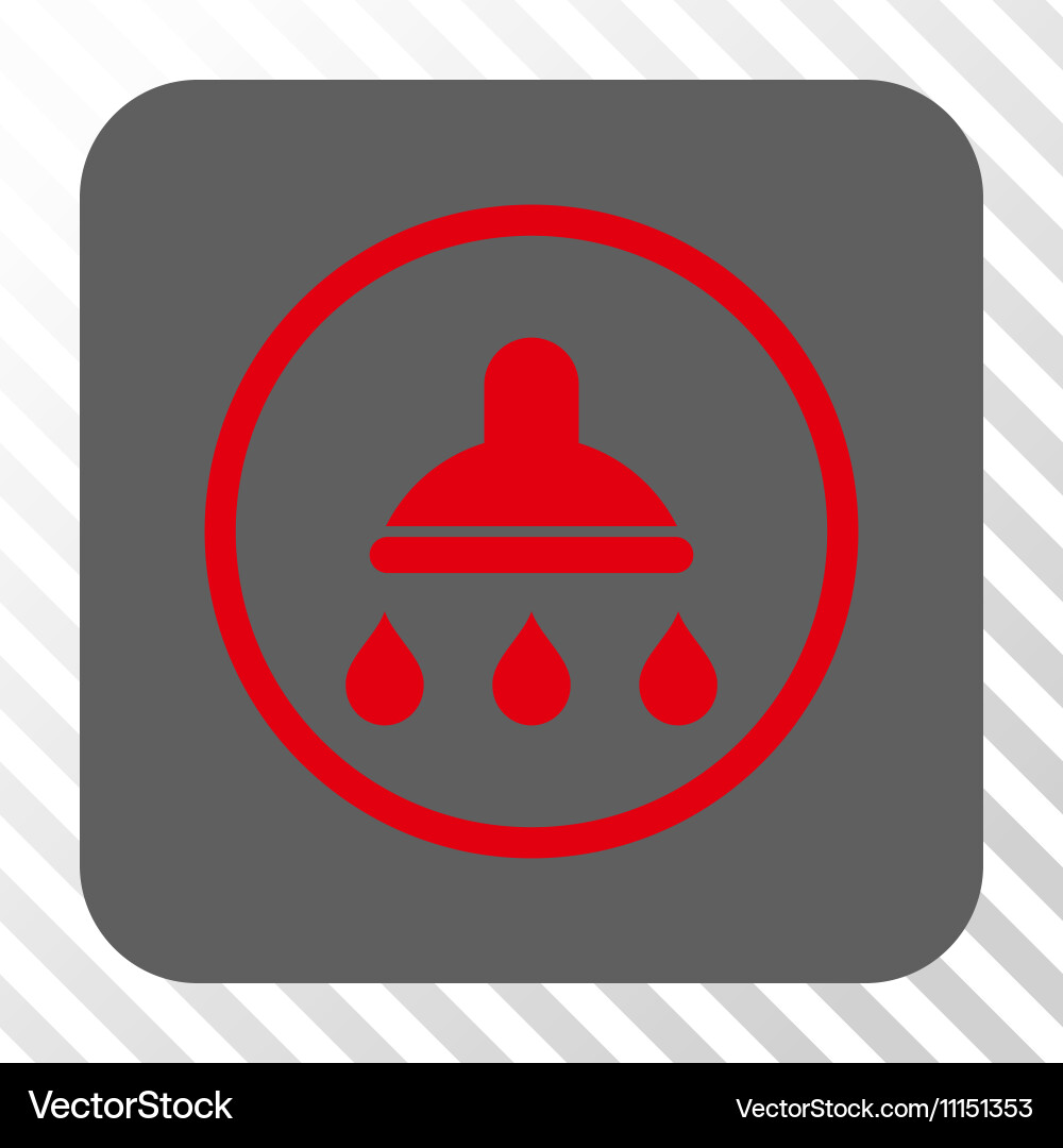 Shower rounded square button Royalty Free Vector Image