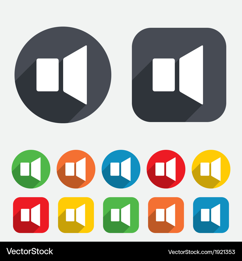 Speaker volume sign icon sound symbol Royalty Free Vector