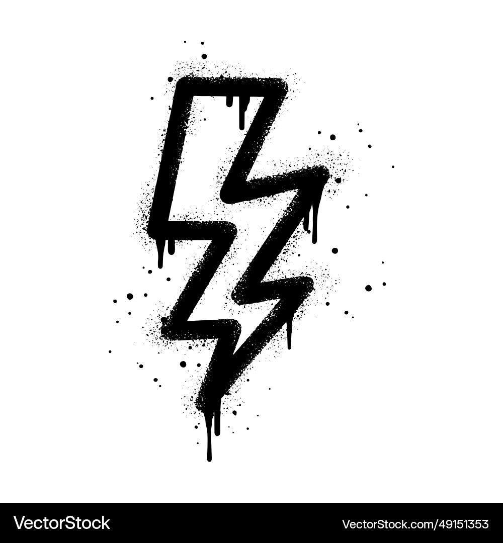 Spray painted graffiti electric lightning flash Vector Image