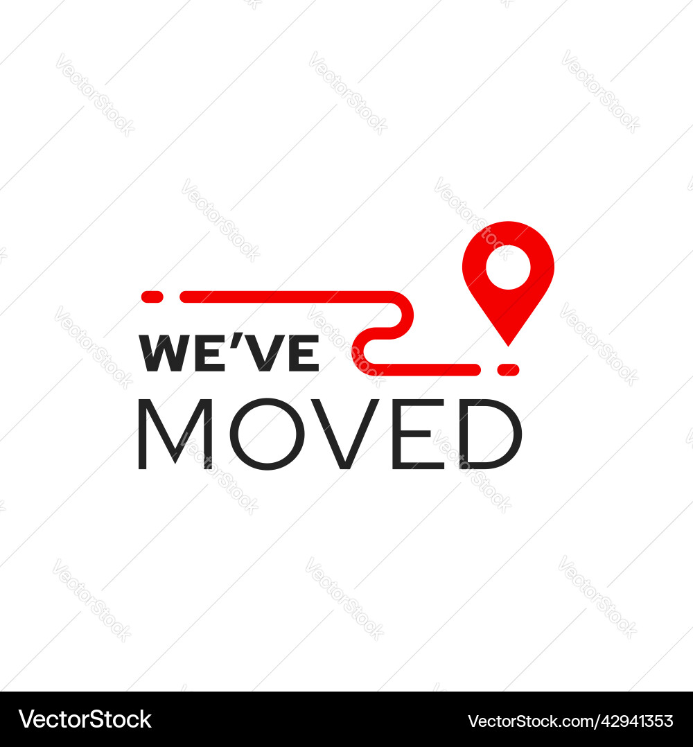 We have moved icon address change or new location Vector Image