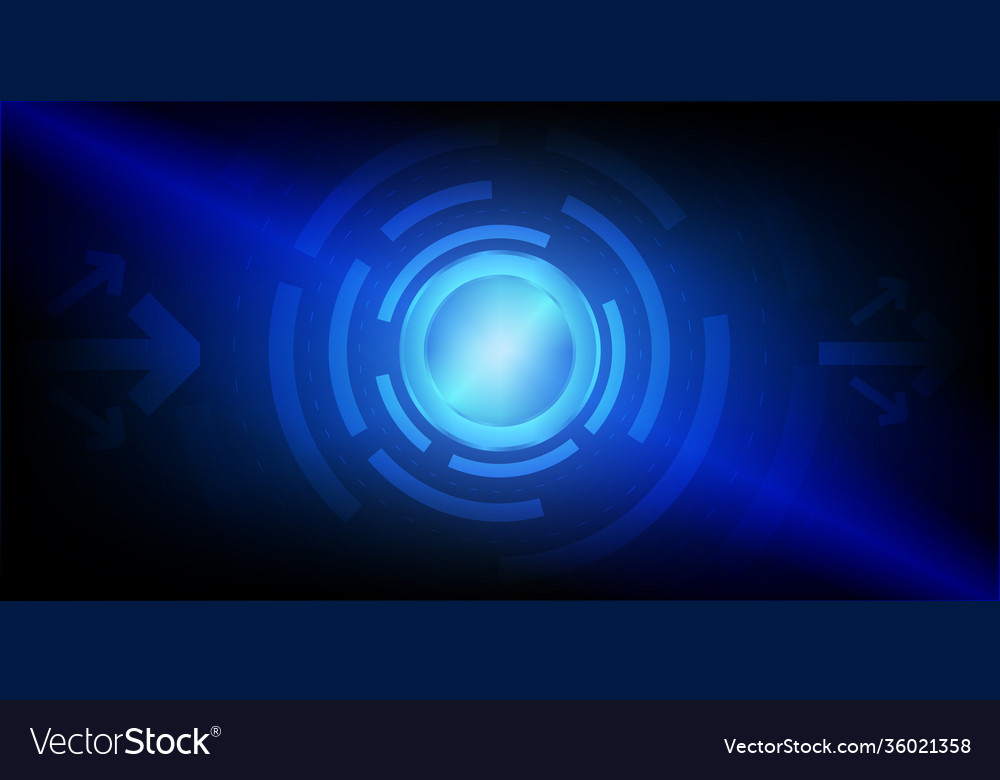 Arrow with button blue technology concept Vector Image