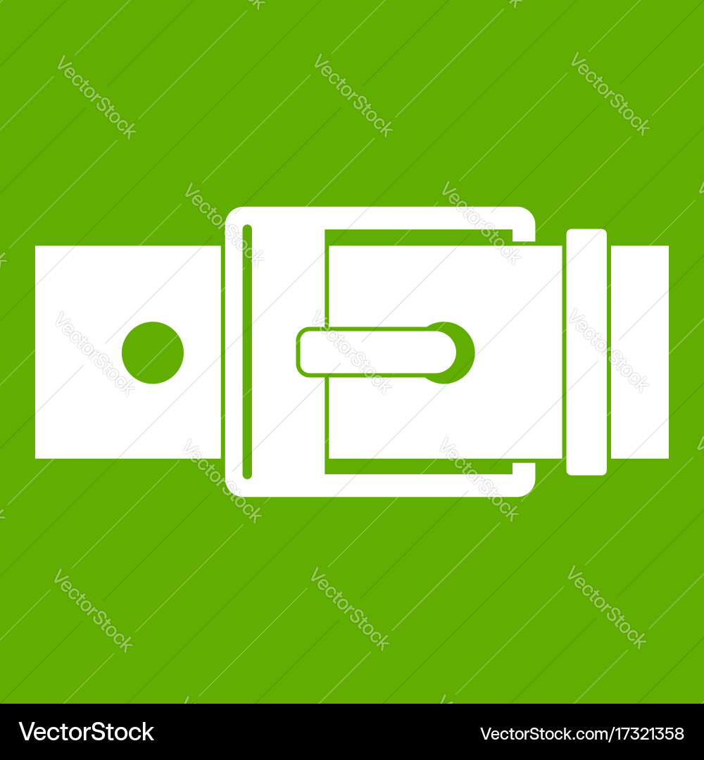 Belt with square buckle icon green Royalty Free Vector Image