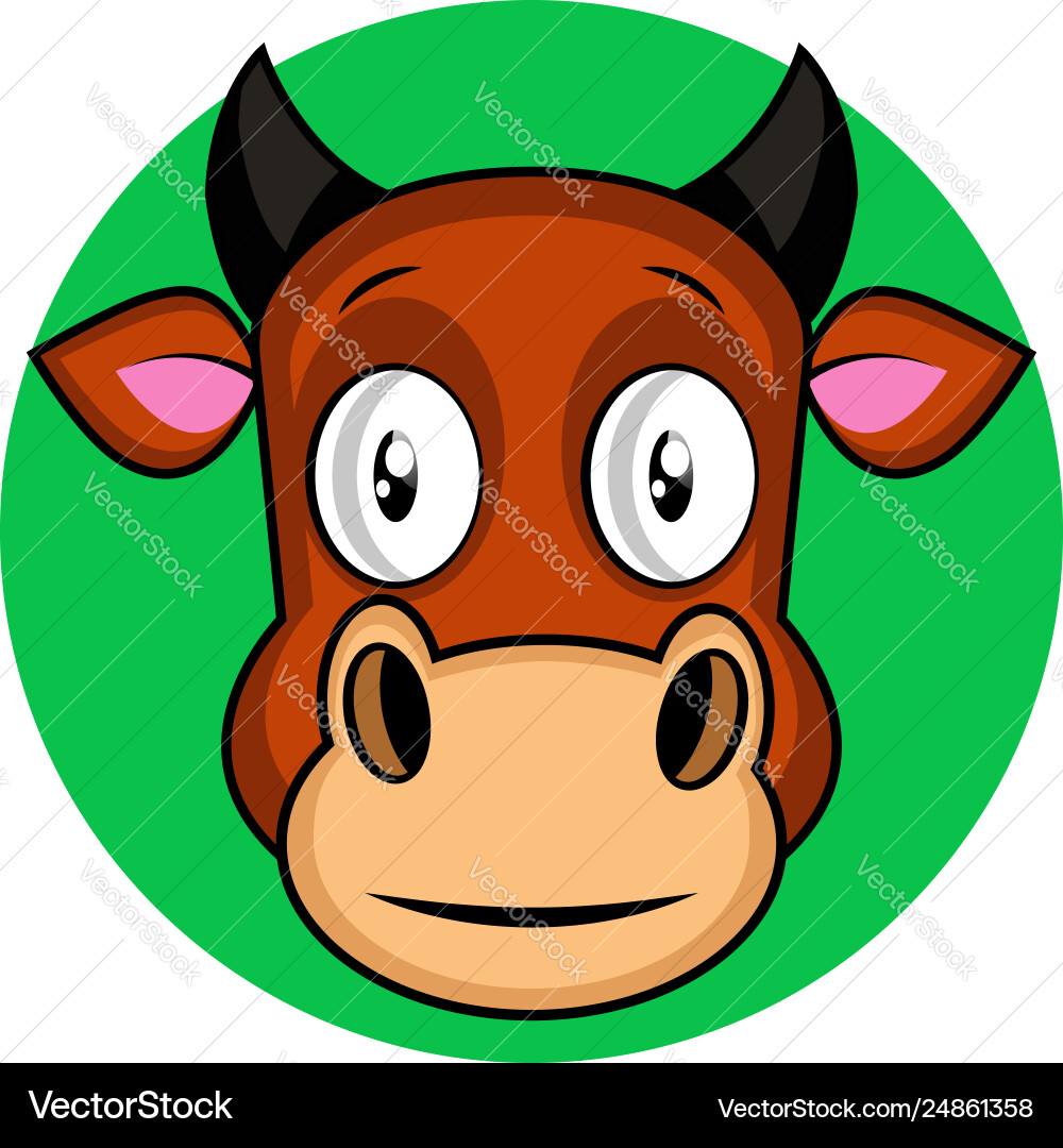 Cartoon brown cow on white background Royalty Free Vector