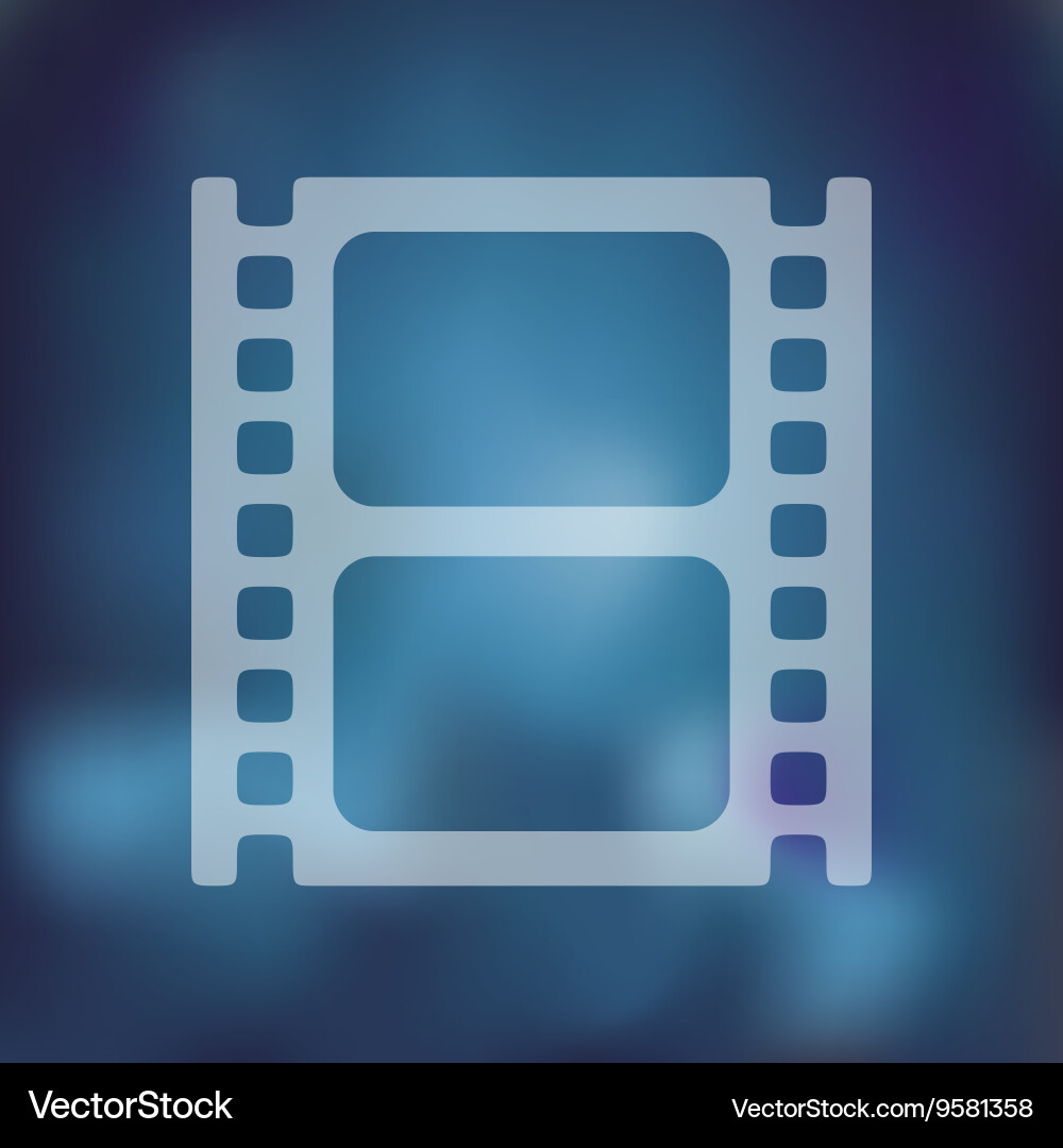 Film icon on blurred background Royalty Free Vector Image