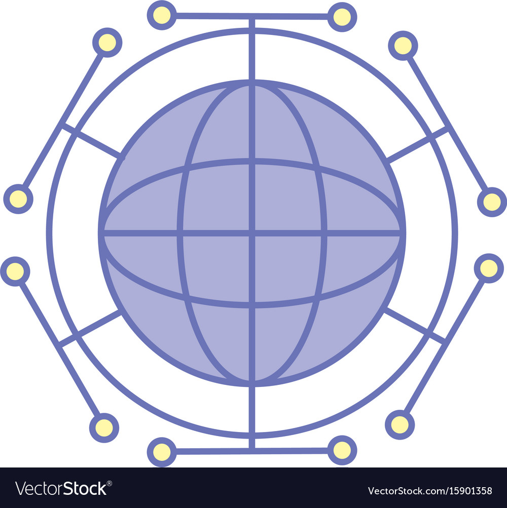 Global digital technology data connection Vector Image