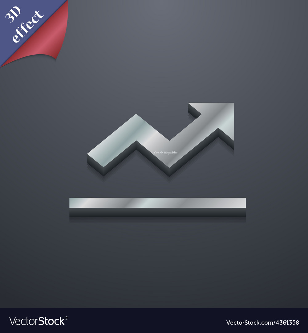 Graph chart diagram icon symbol 3d style trendy Vector Image