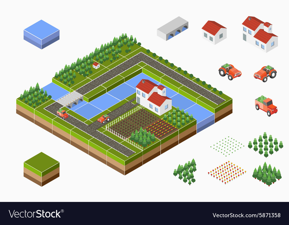 Isometric landscape Royalty Free Vector Image - VectorStock