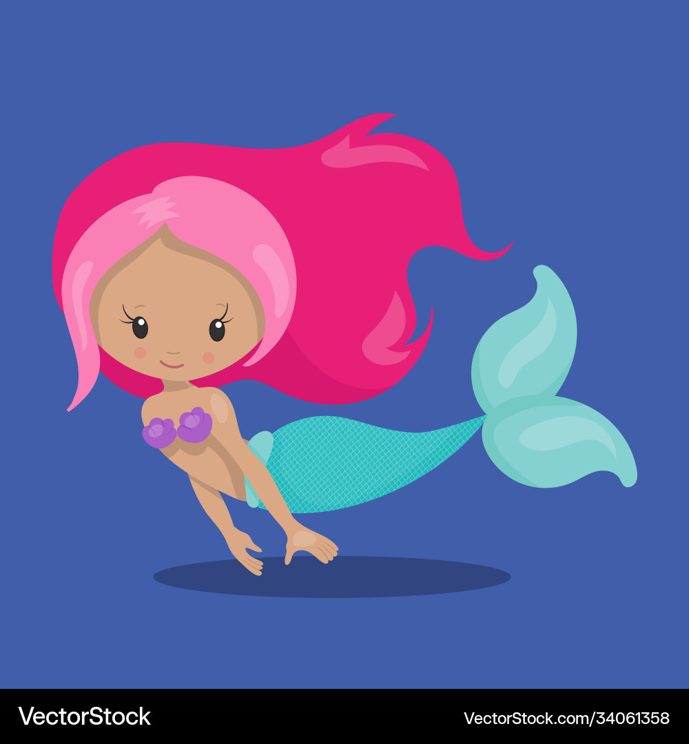 Mermaid vibes light wide 03 Royalty Free Vector Image