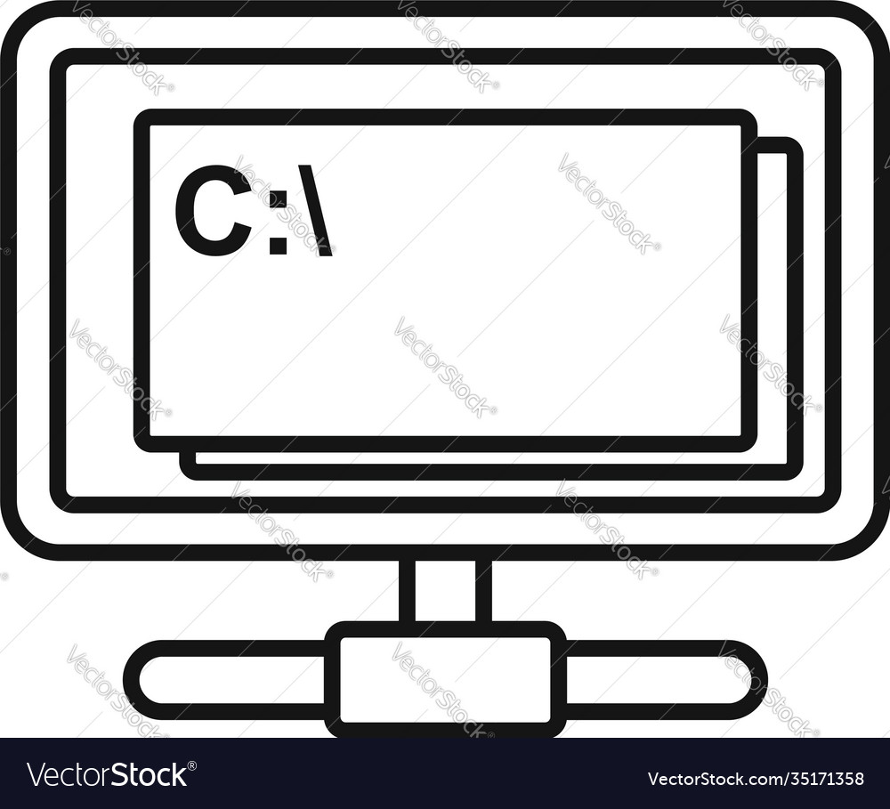 Monitor testing software icon outline style Vector Image
