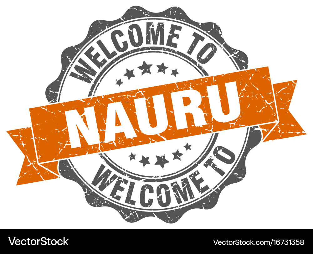 Nauru round ribbon seal Royalty Free Vector Image