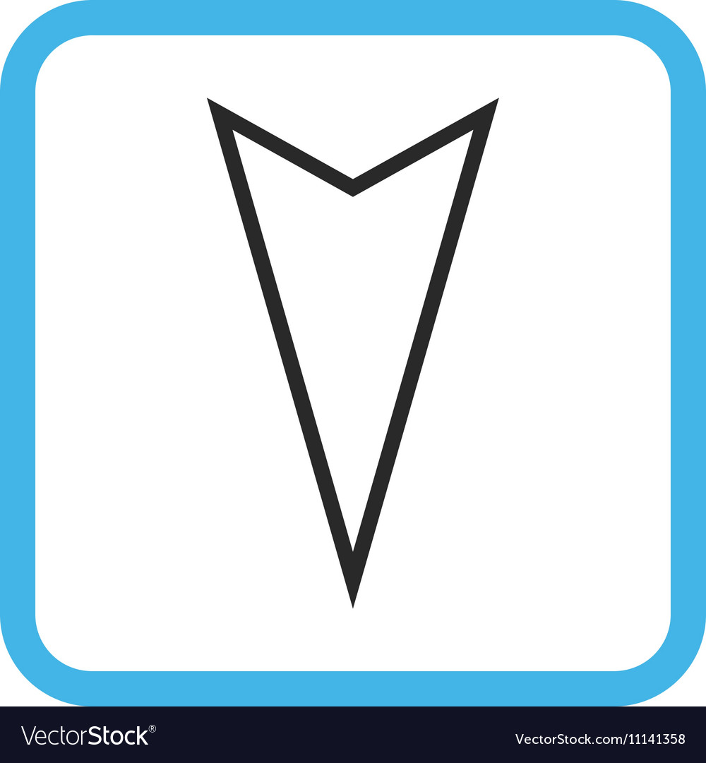 Pointer down icon in a frame Royalty Free Vector Image