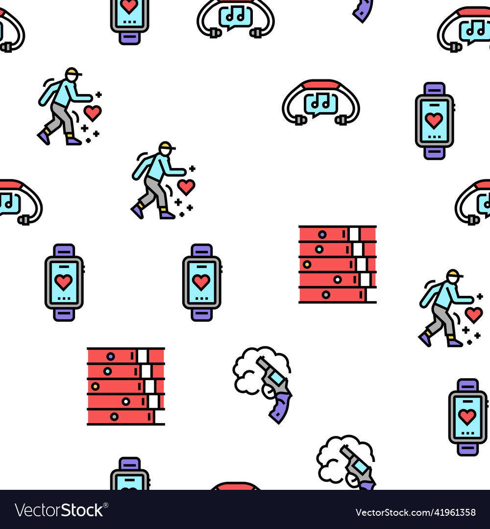 Running athletic sport seamless pattern Royalty Free Vector