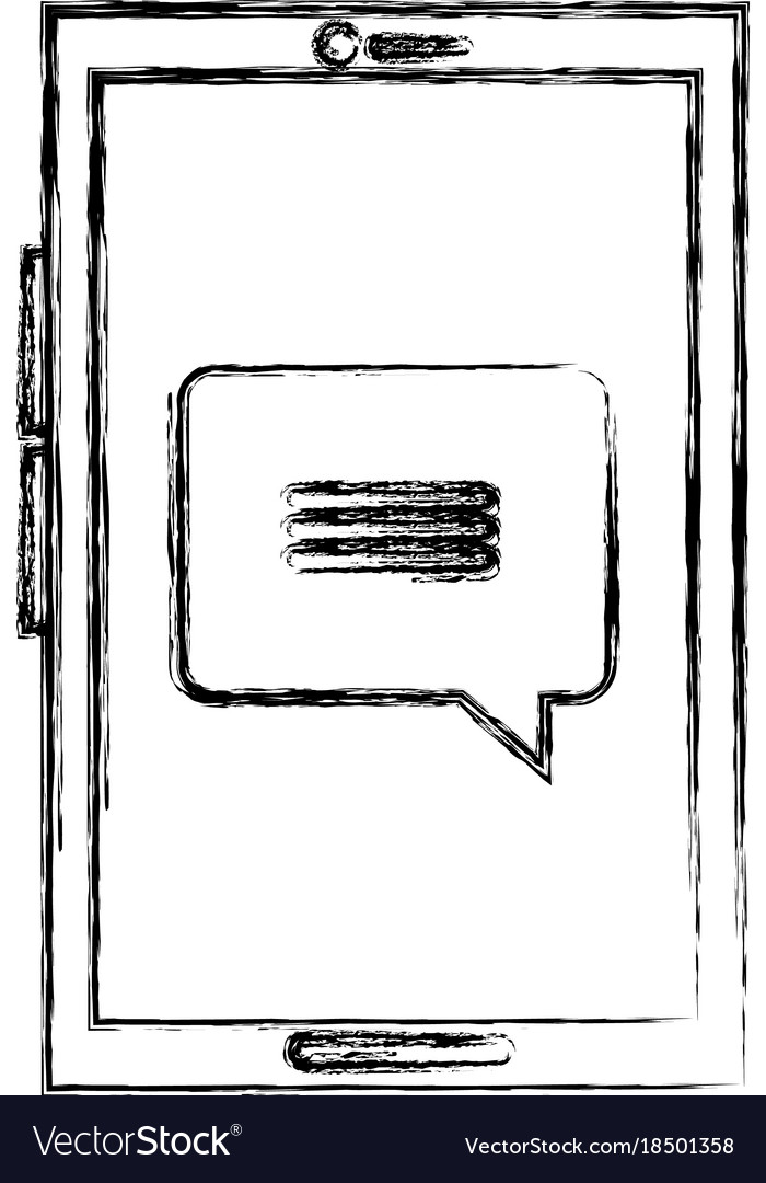 Smartphone device with speech bubbles Royalty Free Vector